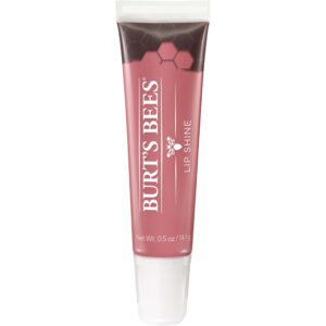 burt's bees lip care, moisturizing lip shine for women, 100% natural, blush, 0.5 oz