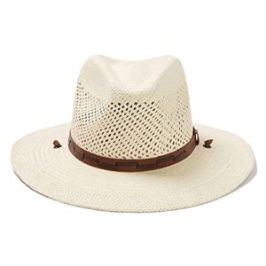 stetson men's standard stentson airway vented panama straw hat, natural, xx-large