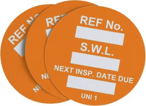 brady uni-uni orange, orange universal tag inserts safe work load 100/package org (100 tags)