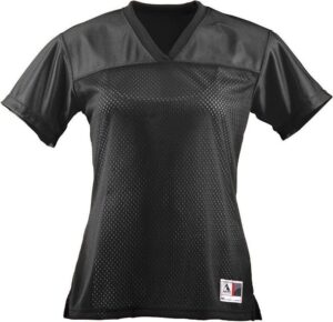 augusta sportswear women's standard junior fit replica football tee, black, small