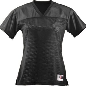 Augusta Sportswear Women's Standard Junior Fit Replica Football Tee, Black, Small