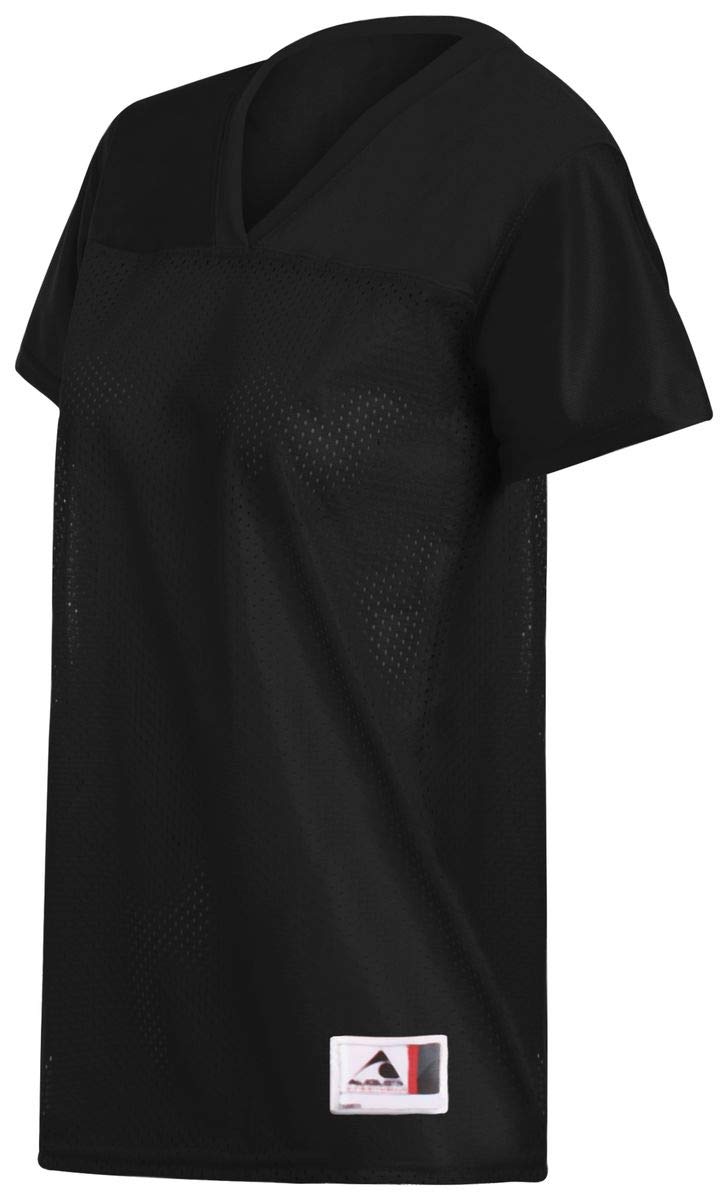 Augusta Sportswear Women's Standard Junior Fit Replica Football Tee, Black, Small