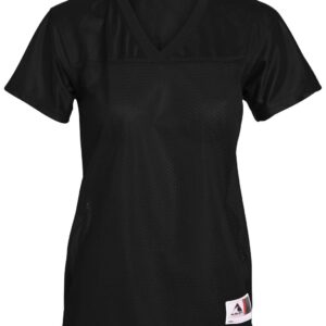 Augusta Sportswear Women's Standard Junior Fit Replica Football Tee, Black, Small