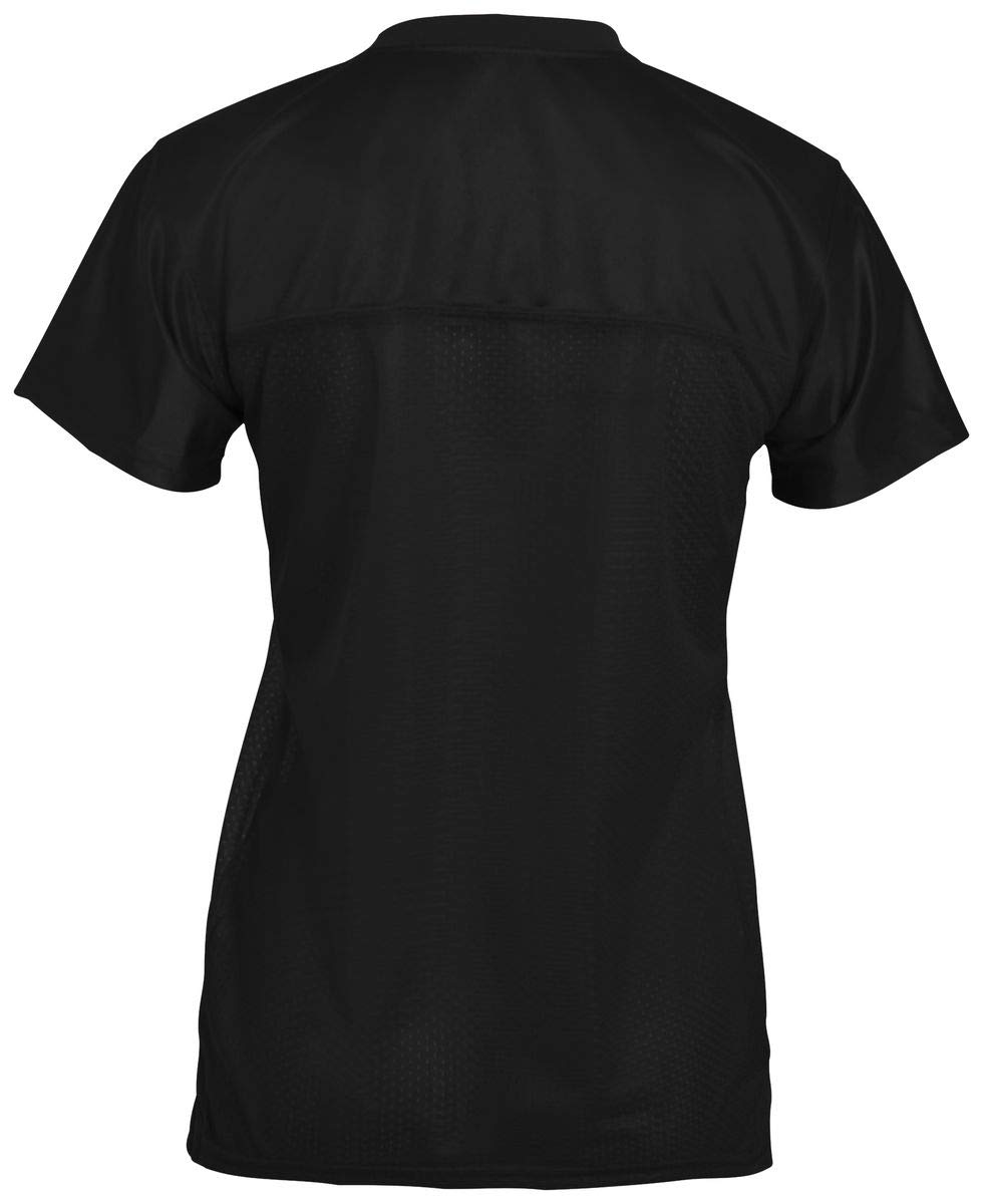 Augusta Sportswear Women's Standard Junior Fit Replica Football Tee, Black, Small