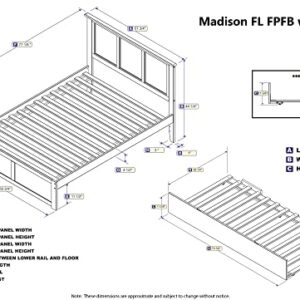 AFI Madison Platform Bed with Footboard & Trundle