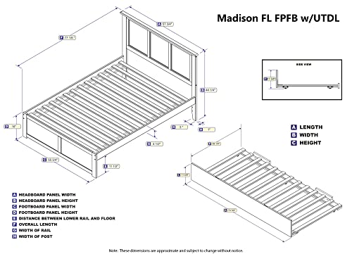 AFI Madison Platform Bed with Footboard & Trundle