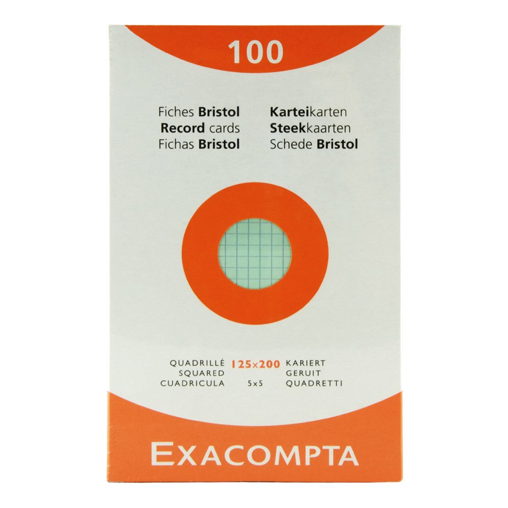 Exacompta Index Cards 5X8 Inch, 100 Pack, White,