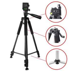 Lightweight 57-inch Camera Tripod for Canon EOS Rebel T3, T3i, T4i, T5, T5i T6i, T6s, T7, T7i, EOS 60D, EOS 70D, EOS 80D, EOS 5D Mark III, EOS 6D, EOS 7D Mark II, EOS-M, EOS-M3, EOS-M50 Cameras