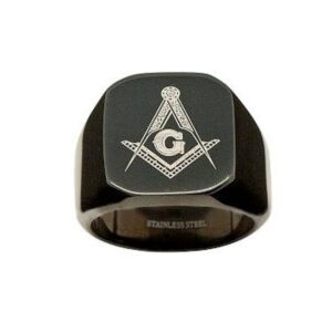 black flat face stainless steel masonic rings for men. freemason ring/masonic jewelry for free masonry lodge member (10)