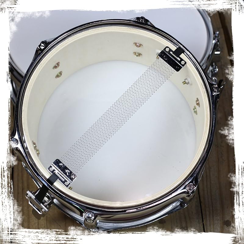 Popcorn Snare Drum by GRIFFIN | Soprano Firecracker 10" x 6" Poplar Wood Shell with Hickory PVC | Concert Percussion Musical Instrument with Drummers Kit Key & Deluxe Snare Strainer Throw Off Set