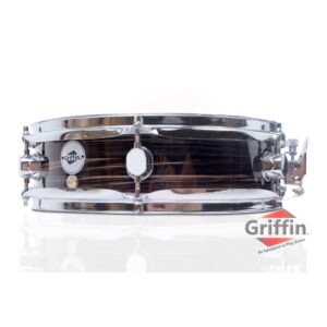 piccolo snare drum 13" x 3.5" by griffin | 100% poplar wood shell with zebra wood finish & coated drum head | professional marching drummers percussion instrument with bright tone & brilliant attack