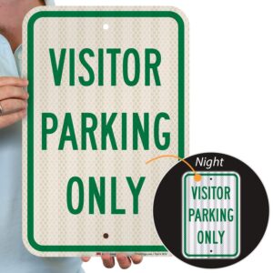 "visitor parking only" sign by smartsign | 12" x 18" 3m high intensity grade reflective aluminum