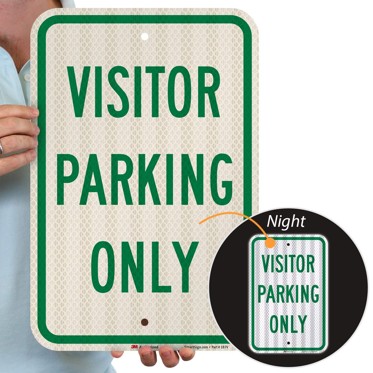 "Visitor Parking Only" Sign By SmartSign | 12" x 18" 3M High Intensity Grade Reflective Aluminum