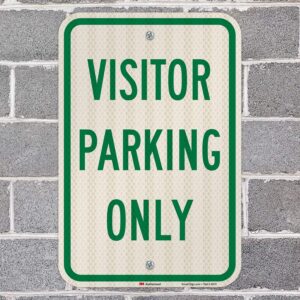 "Visitor Parking Only" Sign By SmartSign | 12" x 18" 3M High Intensity Grade Reflective Aluminum