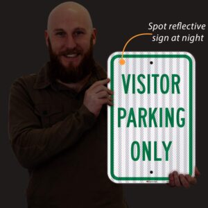 "Visitor Parking Only" Sign By SmartSign | 12" x 18" 3M High Intensity Grade Reflective Aluminum