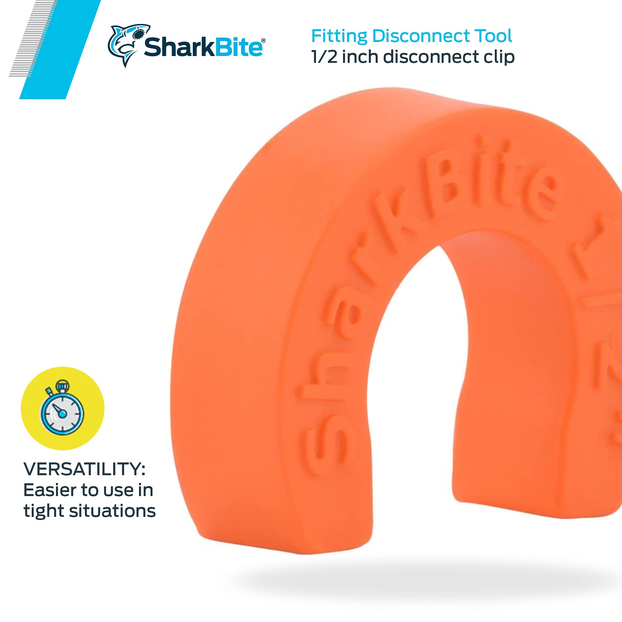 SharkBite 1/2 Inch Disconnect Clip for Push to Connect Brass Plumbing Fittings, U710A