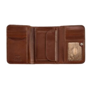 tony perotti italian men's wallet with coin pocket - trifold wallets for men with change pocket - eco-friendly tanned full grain leather wallet made in italy