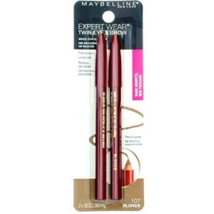 maybelline expert eyes brow and eye pencil, blonde [107], 0.03 oz (pack of 2)