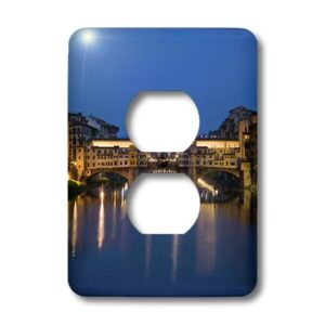 3dRose lsp_82086_6 Italy, Florence, Ponte Vecchio Bridge, Arno River Eu16 Bth0023 Brenda Tharp 2 Plug Outlet Cover