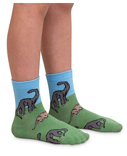 Jefferies Socks Little Boys' 3-7 Dino Triple Treat Socks (Pack of 3), Pine, X-Small