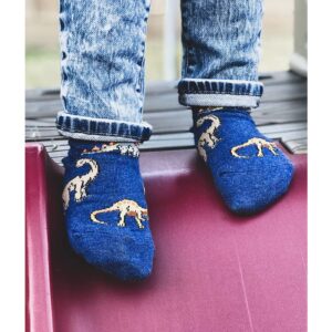 Jefferies Socks Little Boys' 3-7 Dino Triple Treat Socks (Pack of 3), Pine, X-Small