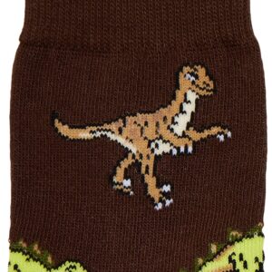 Jefferies Socks Little Boys' 3-7 Dino Triple Treat Socks (Pack of 3), Pine, X-Small