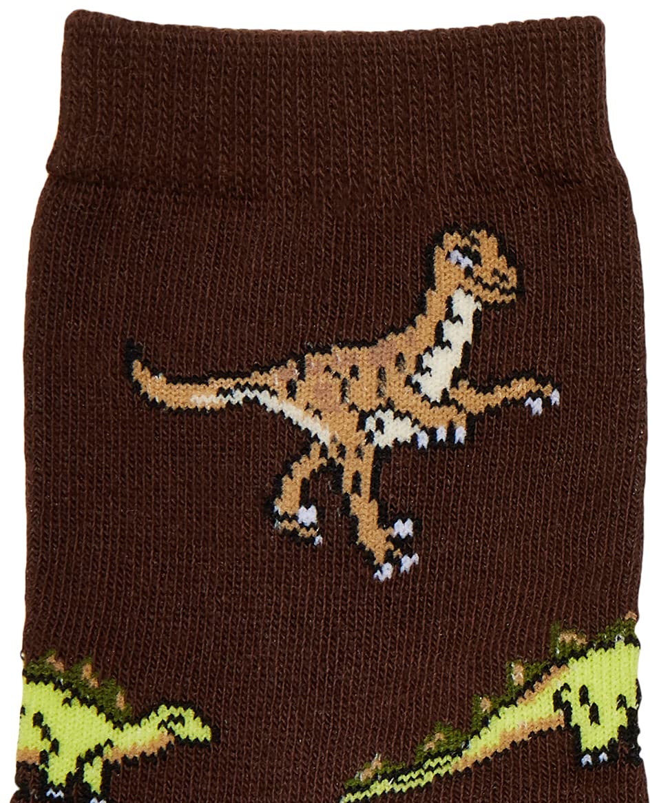 Jefferies Socks Little Boys' 3-7 Dino Triple Treat Socks (Pack of 3), Pine, X-Small