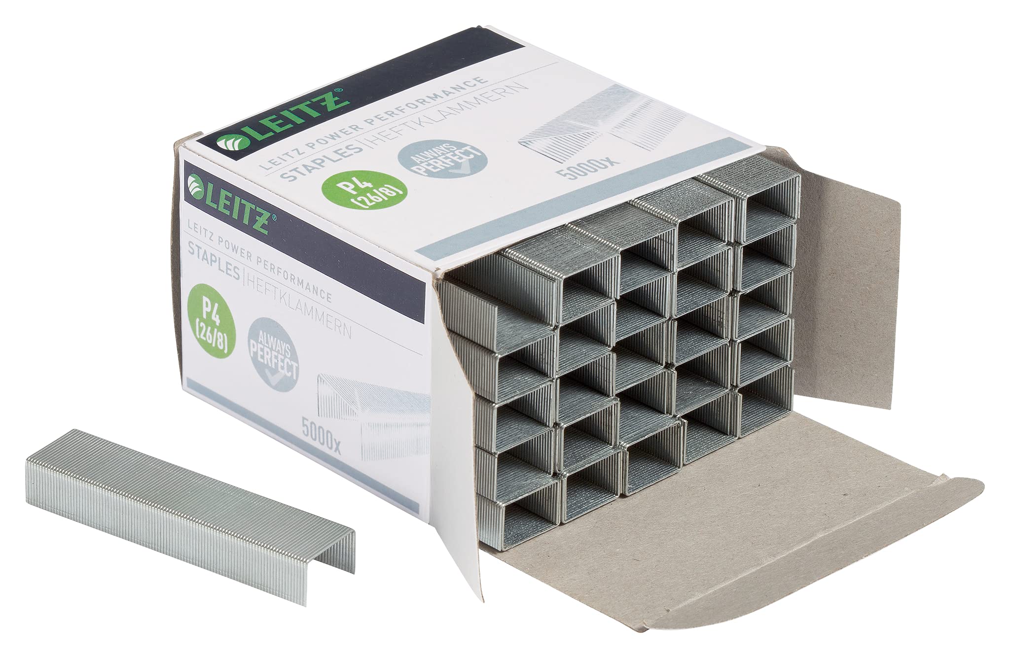 Leitz Power Performance P4 26/ 8 Staples - Silver (Pack of 5000)