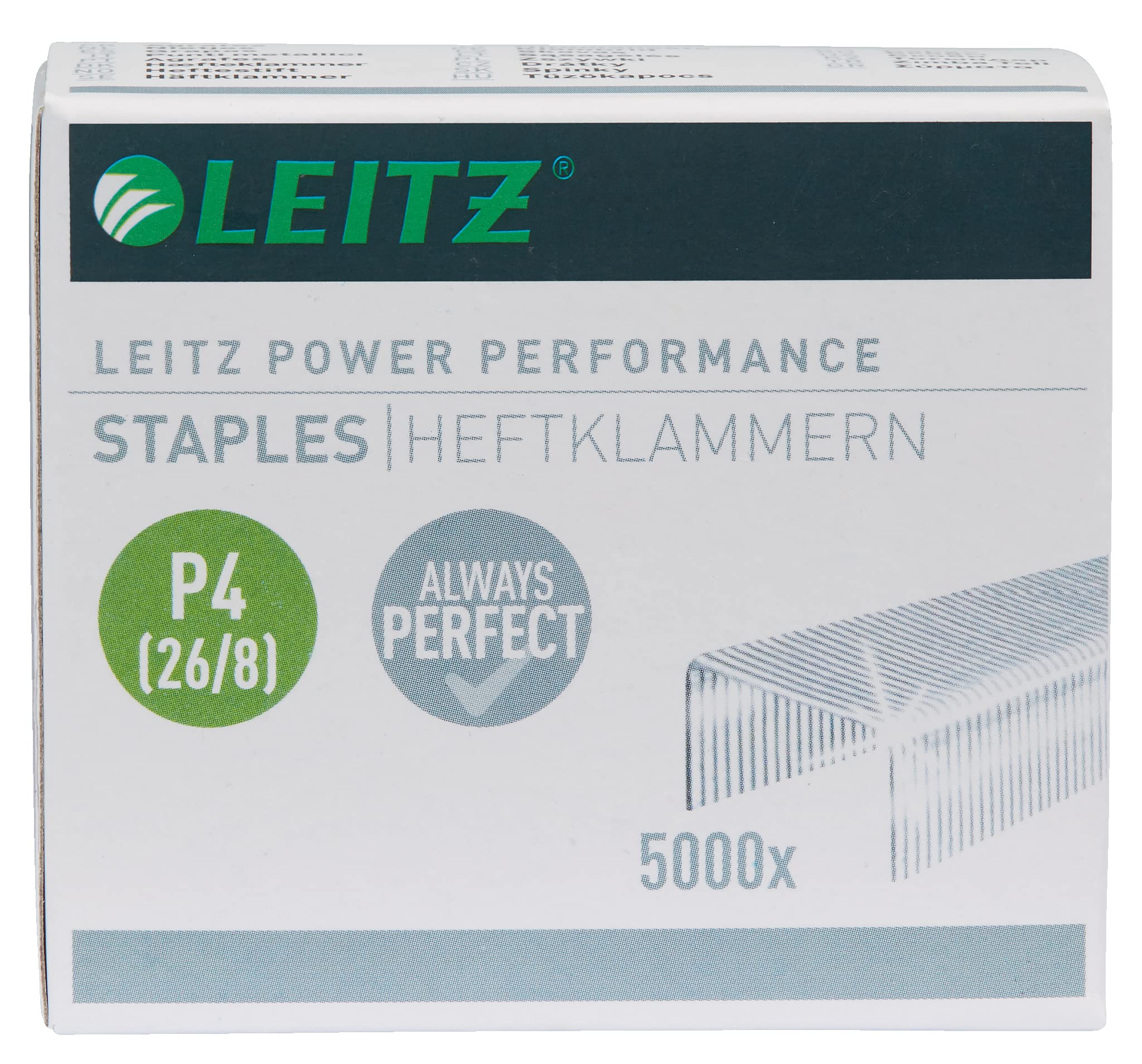 Leitz Power Performance P4 26/ 8 Staples - Silver (Pack of 5000)