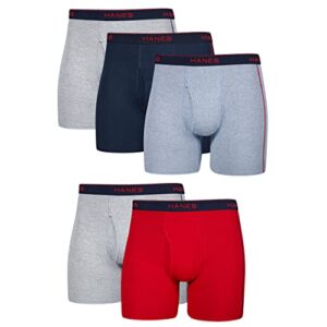 hanes men hanes boxer briefs, cool dri moisture-wicking underwear, cotton no-ride-up for men, multi-packs available