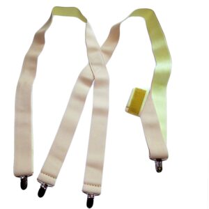 holdup traditional style tan 1 1/2" under-ups suspenders for men with usa patented metal "no-slip" clips