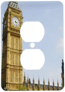 3drose lsp_82737_6 england, london, big ben clock tower eu33 cmi0303 cindy miller hopkins 2 plug outlet cover