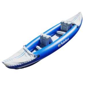 solstice rogue 1 to 2 person inflatable fishing kayak boat for adults & kids 10'6'' x 33'' | tandem 2 blow up seats & spray skirt | reinforced k-80 26 gauge pvc material