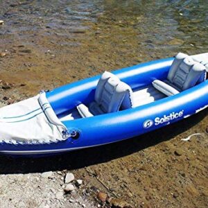 SOLSTICE Rogue 1 to 2 Person Inflatable Fishing Kayak Boat for Adults & Kids 10'6'' X 33'' | Tandem 2 Blow Up Seats & Spray Skirt | Reinforced K-80 26 Gauge PVC Material