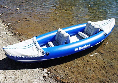 SOLSTICE Rogue 1 to 2 Person Inflatable Fishing Kayak Boat for Adults & Kids 10'6'' X 33'' | Tandem 2 Blow Up Seats & Spray Skirt | Reinforced K-80 26 Gauge PVC Material