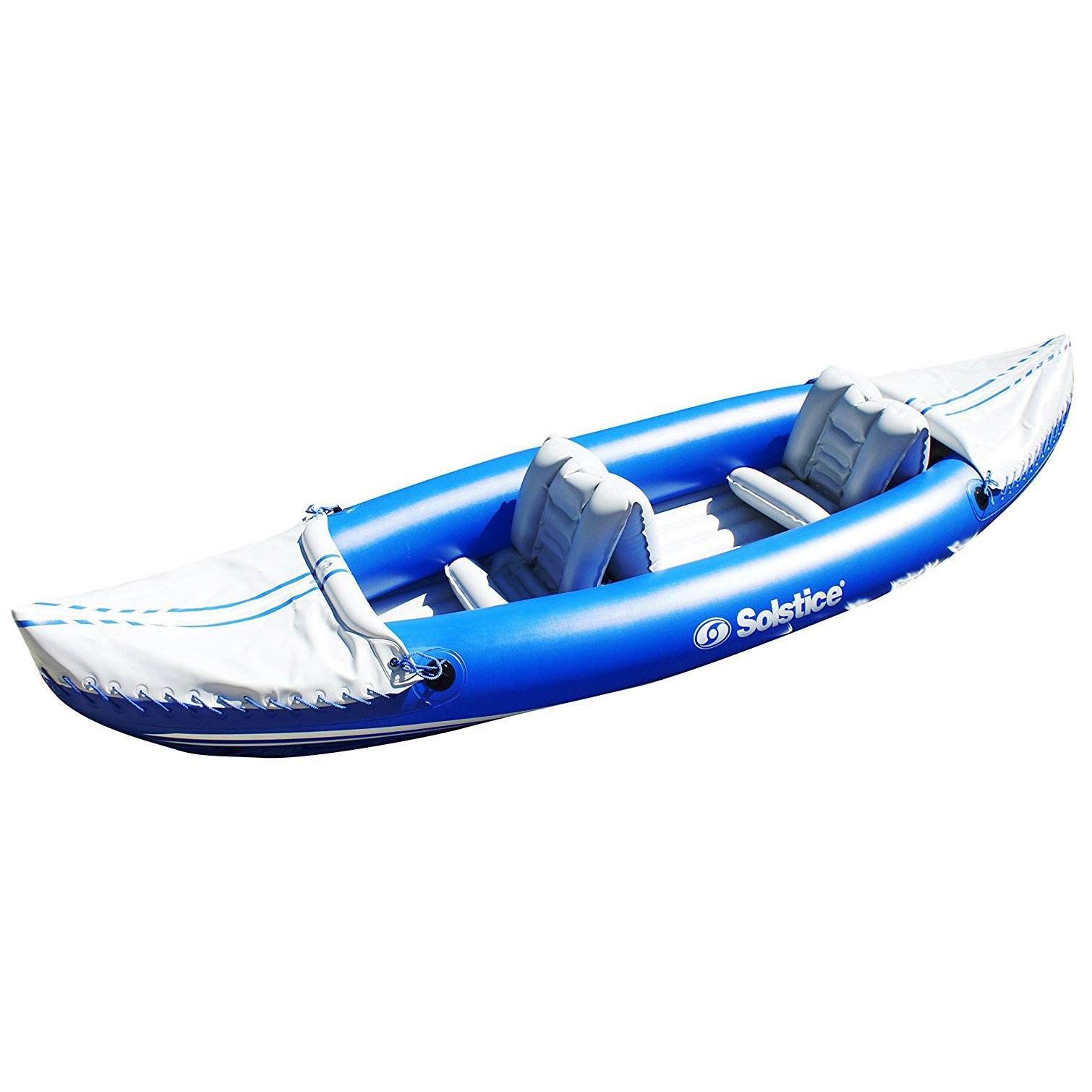 SOLSTICE Rogue 1 to 2 Person Inflatable Fishing Kayak Boat for Adults & Kids 10'6'' X 33'' | Tandem 2 Blow Up Seats & Spray Skirt | Reinforced K-80 26 Gauge PVC Material