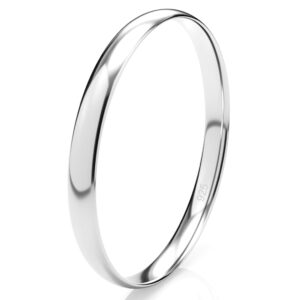 metal factory 2mm sterling silver high polish plain dome tarnish resistant comfort fit wedding band ring sz 8