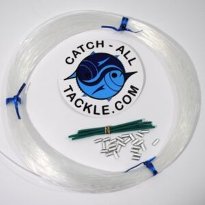 Monofilament Fishing Leader Kit 100yds 1.0mm-100lb Clear-Loop Protectors crimps