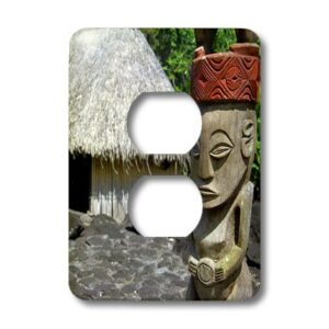 3dRose LLC lsp_85020_6 French Polynesia, Tahiti, Tiki Temple Park Oc13 Cmi0113 Cindy Miller Hopkins 2 Plug Outlet Cover