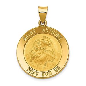 icecarats 14k yellow gold saint anthony medal necklace charm pendant only