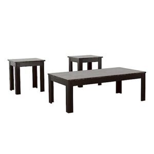 coaster home furnishings silas 3-piece faux-marble top occasional table set black