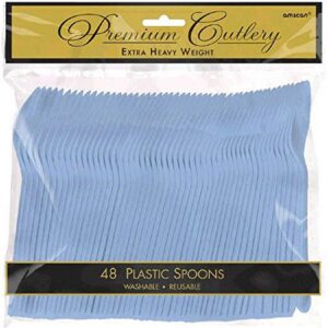 amscan heavyweight pastel blue plastic spoons, 48 ct.