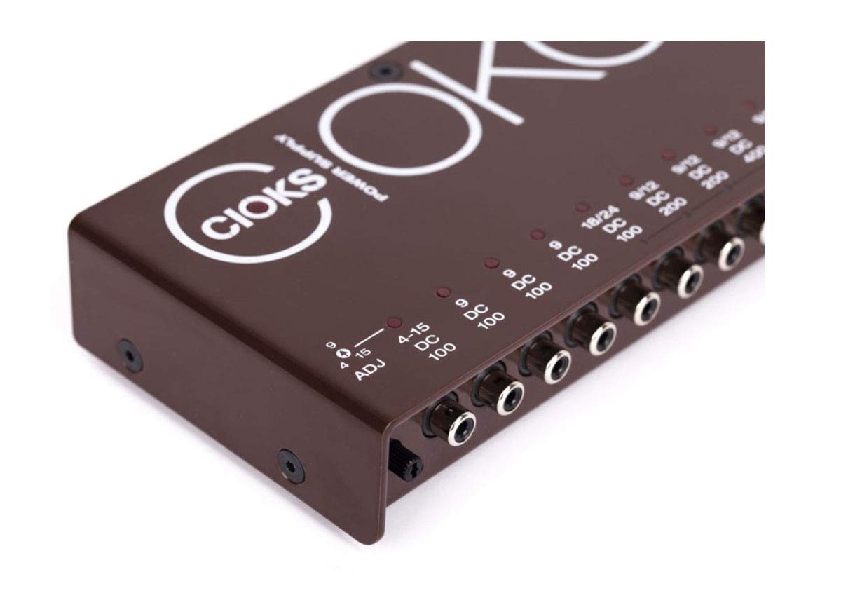 CIOKS CIOKOLATE 9V / 12V / 15V / 16V / 24V AC DC Universal Power Supply with 12 Isolated Sections and 24 Flex Cables for Effect Pedals - Compatible with Temple Audio and Pedaltrain Pedalboards