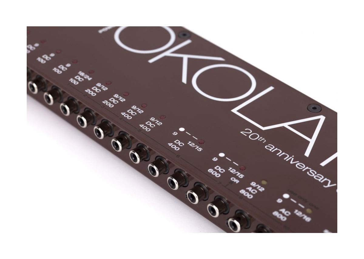 CIOKS CIOKOLATE 9V / 12V / 15V / 16V / 24V AC DC Universal Power Supply with 12 Isolated Sections and 24 Flex Cables for Effect Pedals - Compatible with Temple Audio and Pedaltrain Pedalboards