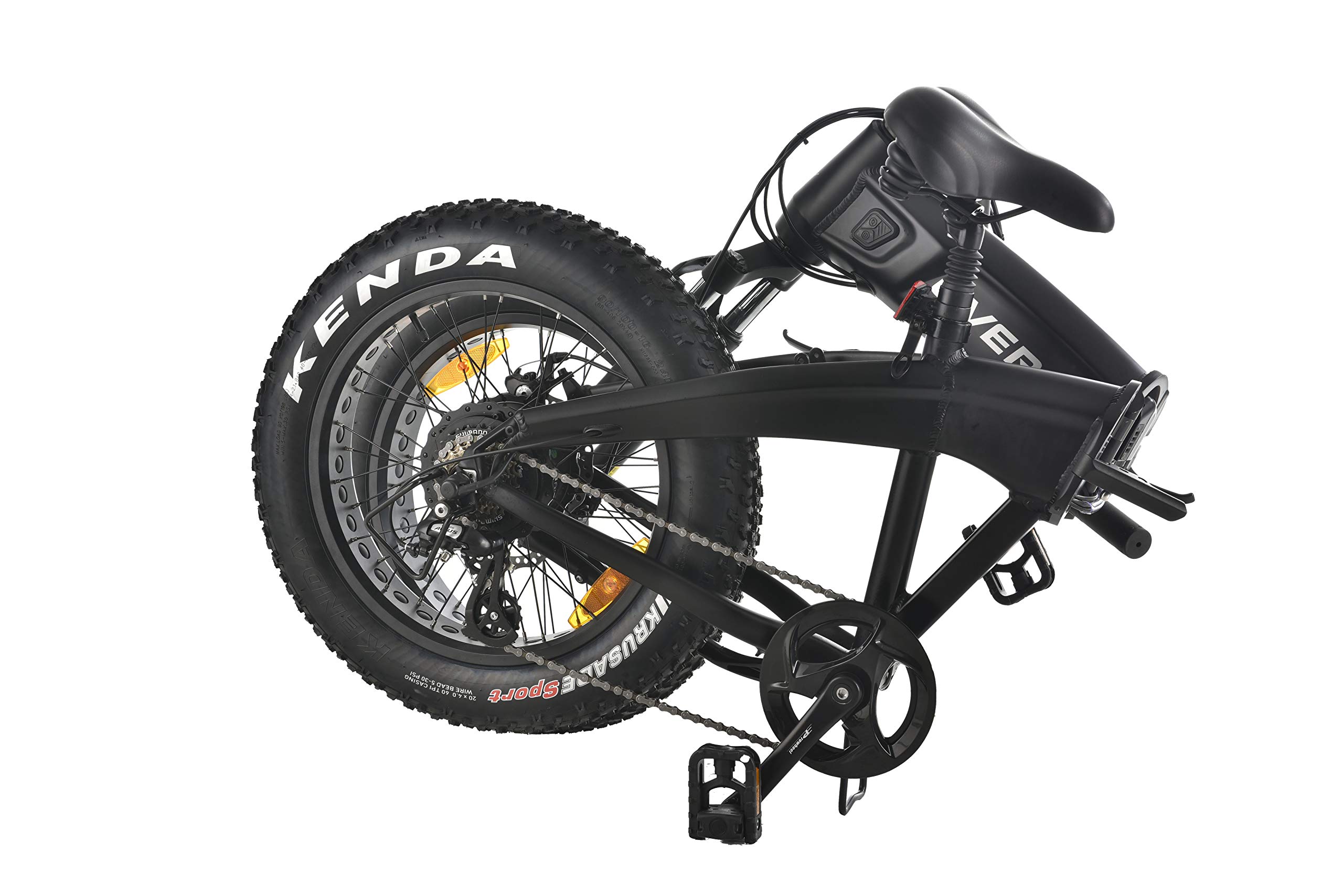 OVERFLY Hummer 20"x4"Fat Tire Electric Folding Bike for Commuter with 500W Bafang Motor, 48V/10.4A Battery, 7 Speed,Front Suspension Fork