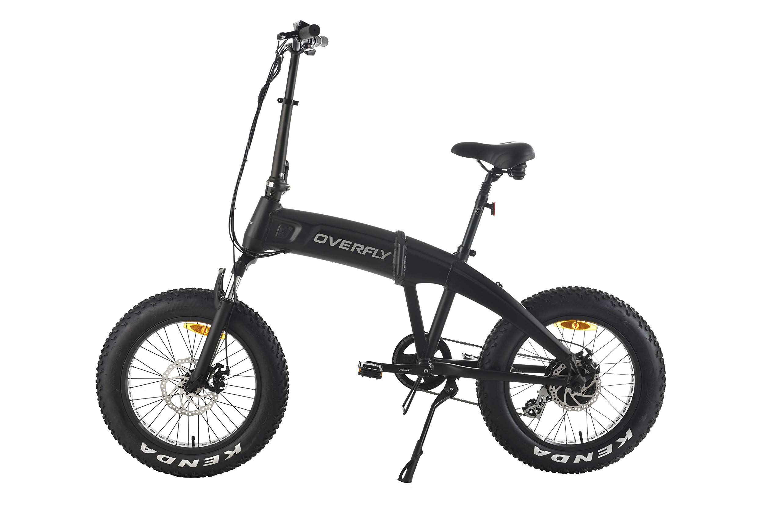 OVERFLY Hummer 20"x4"Fat Tire Electric Folding Bike for Commuter with 500W Bafang Motor, 48V/10.4A Battery, 7 Speed,Front Suspension Fork