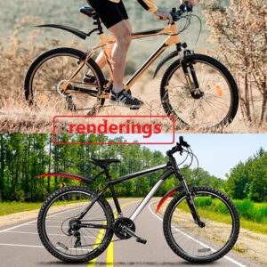 Adjustable Road Mountain Bike Bicycle Cycling Tire Front/Rear Mud Guards Mudguard Fenders Set (White)