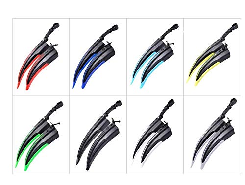 Adjustable Road Mountain Bike Bicycle Cycling Tire Front/Rear Mud Guards Mudguard Fenders Set (Black-1)