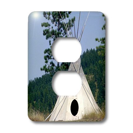 3dRose lsp_94313_6 Sd, Lakota Indian Teepee, Native American Us42 Cmi0278 Cindy Miller Hopkins 2 Plug Outlet Cover