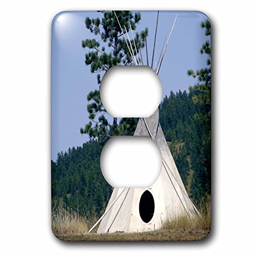 3dRose lsp_94313_6 Sd, Lakota Indian Teepee, Native American Us42 Cmi0278 Cindy Miller Hopkins 2 Plug Outlet Cover